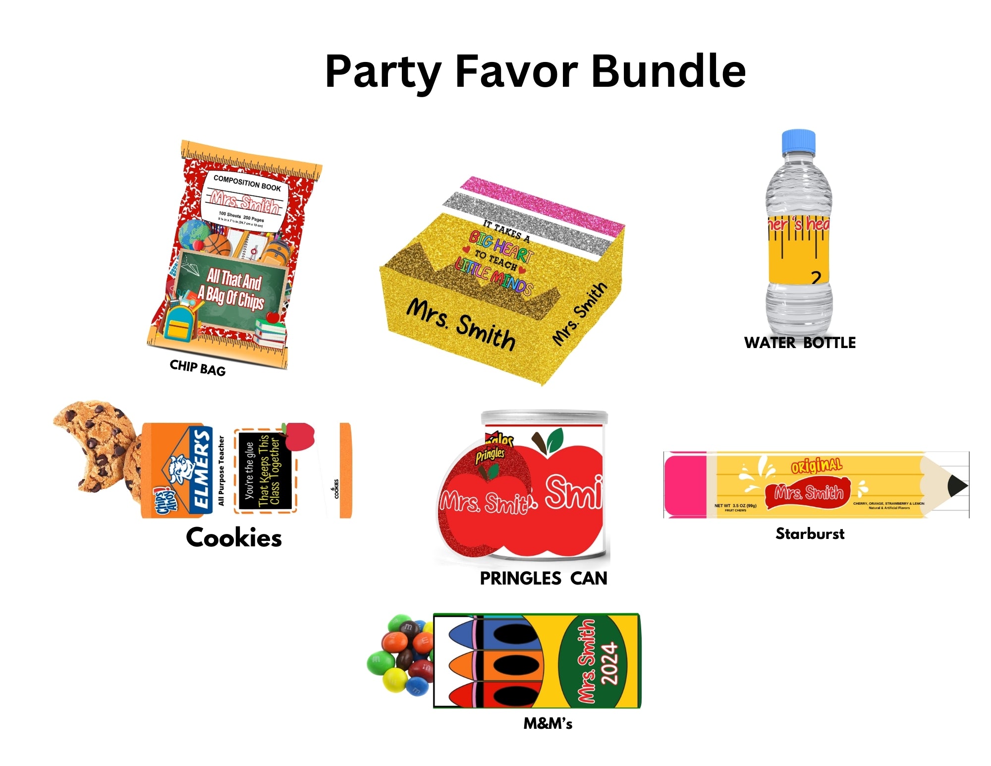 Teacher Party Favor Bundle Template – Yarbros Custom