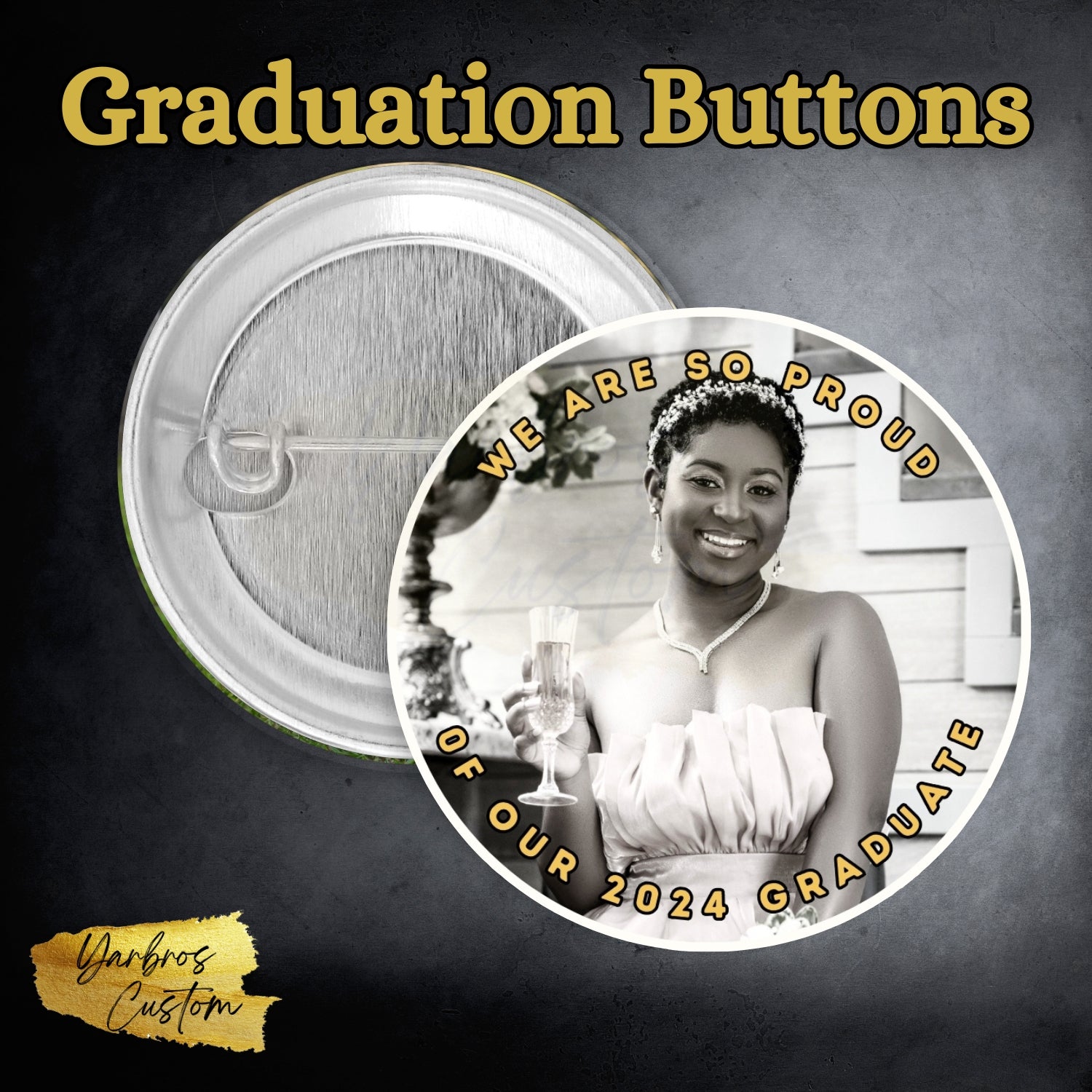 Graduation Buttons 2.25" (2025) – Yarbros Custom